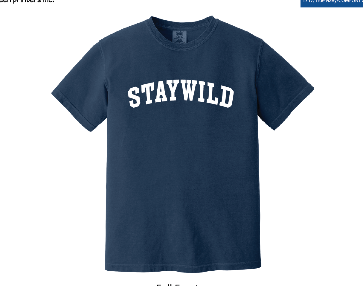 STAYWILD CC NAVY COLLEGIATE TEE